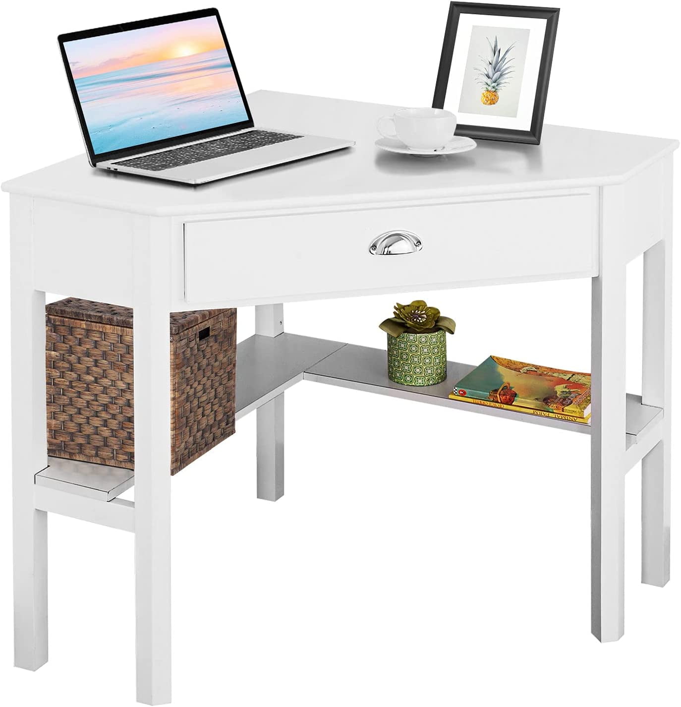 Nightcore Corner Desk for Small Space, Wood Corner Computer Desk ...
