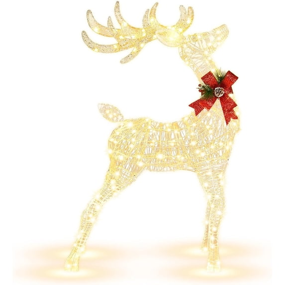 Nightcore Lighted Christmas Reindeer, 4.4 FT Pre-Lit Outdoor Xmas ...