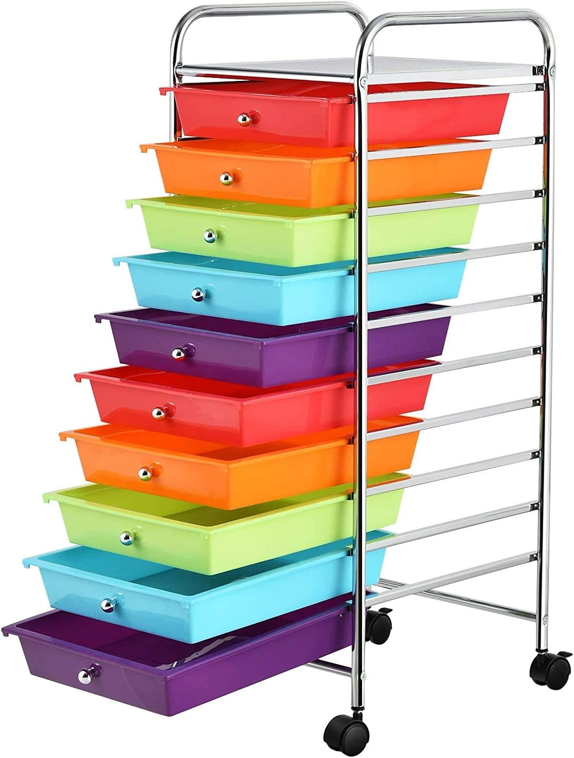 Nightcore Rolling Storage Cart w/ 10 Drawers, Multipurpose Craft ...