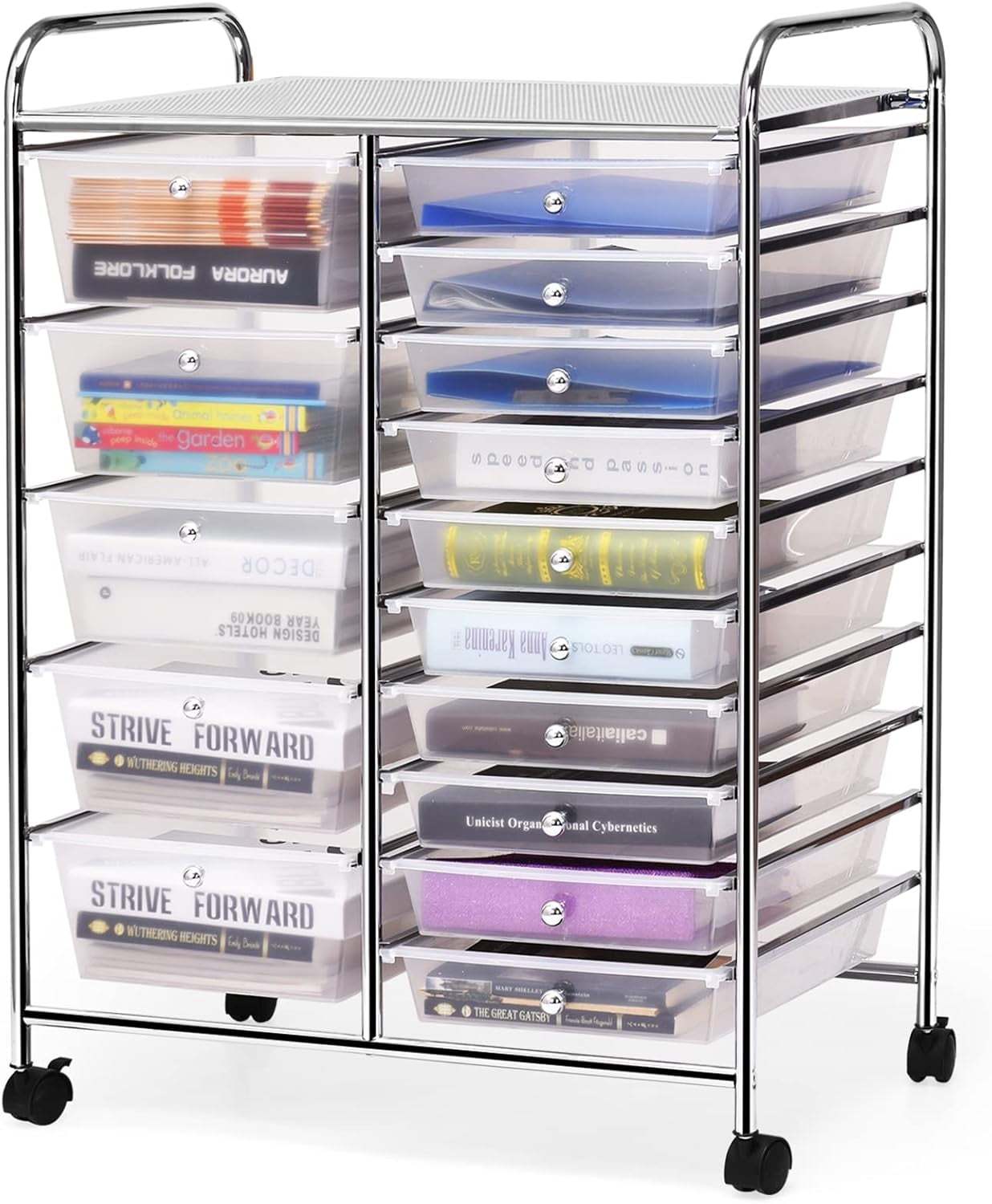 Nightcore Rolling Storage Cart w/ Drawers, Multipurpose Craft Storage ...