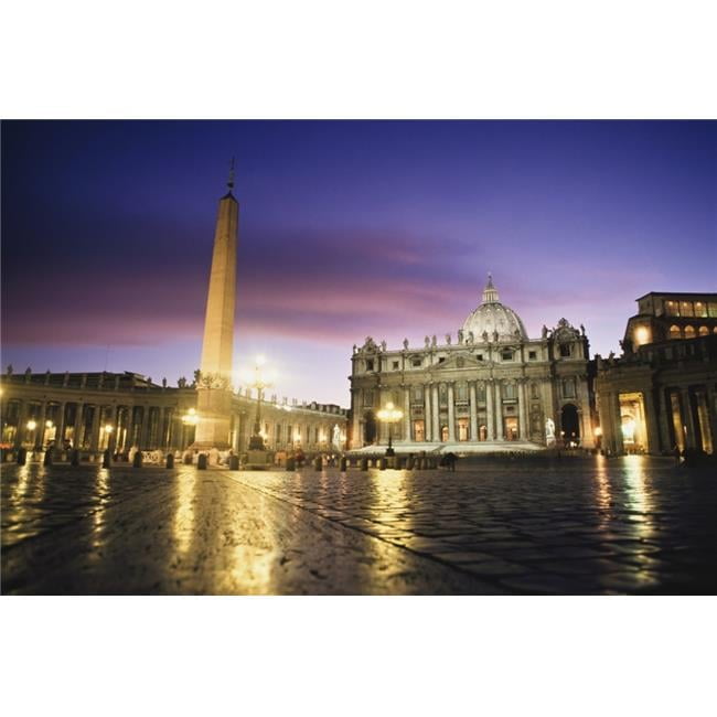 Nightfall At The Square At St. Peters. The Vatican. Rome Italy Poster Print - 19 x 12 - Walmart.com
