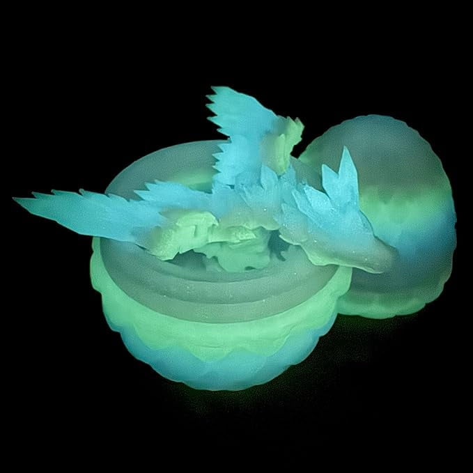 Nightglow 3D Printed Crystal Pterosaur Dragon Eggs, Winged Dragons That ...