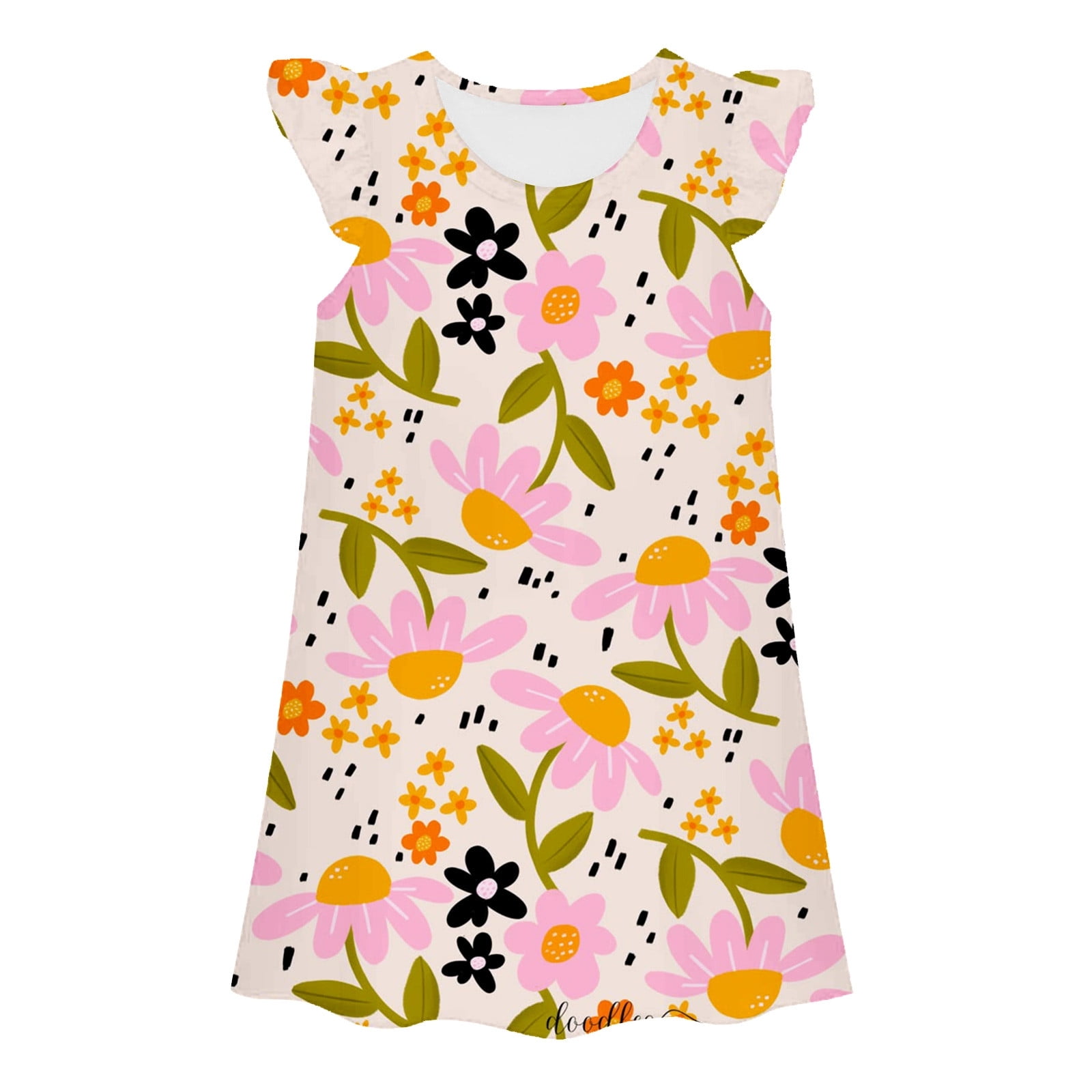 Nightgowns For Girls Cute6-7 Years Girls Pajama Dress Size July 4th ...