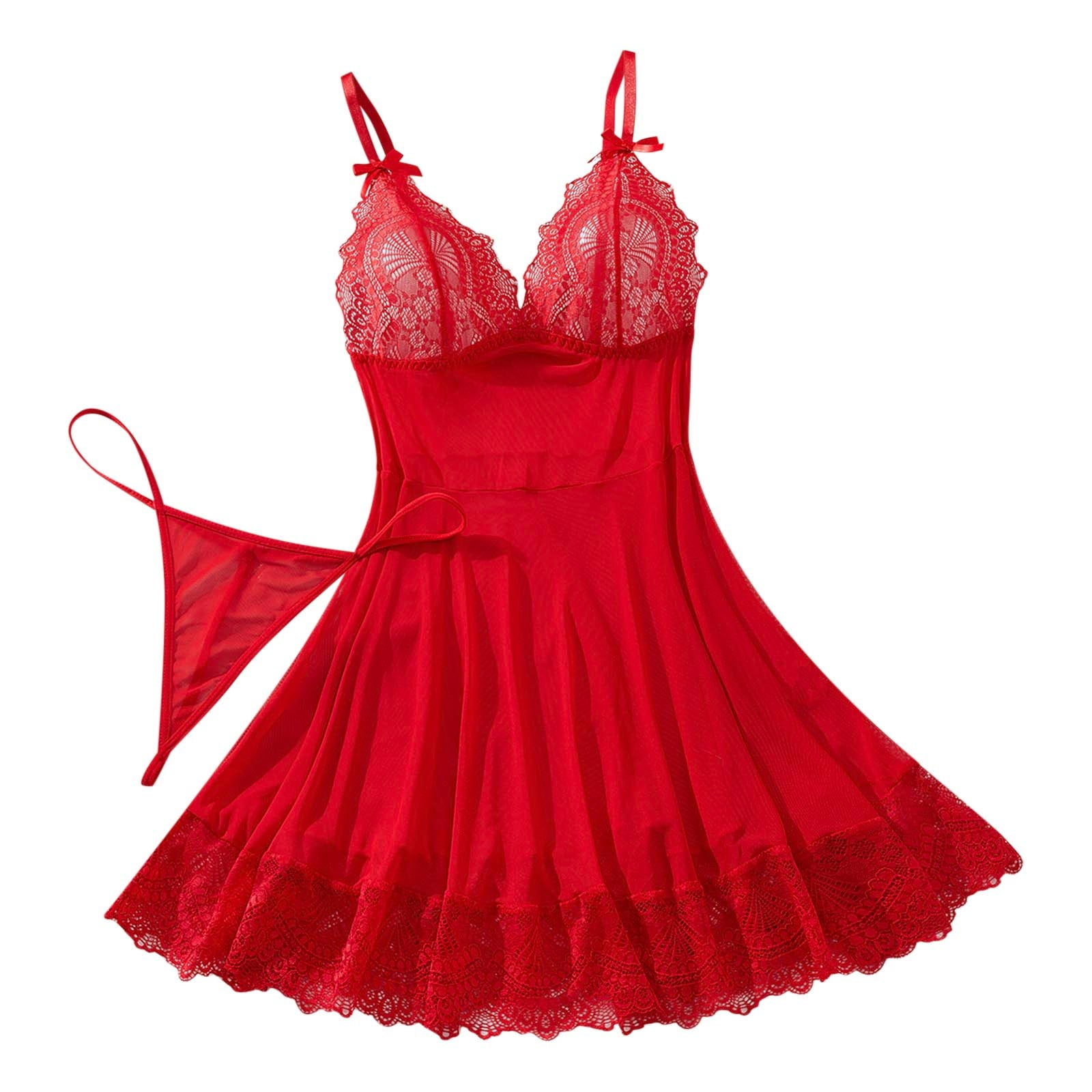 Nightgowns for Women Plus Size Nightgown for Women Mesh Lace Sheer V ...