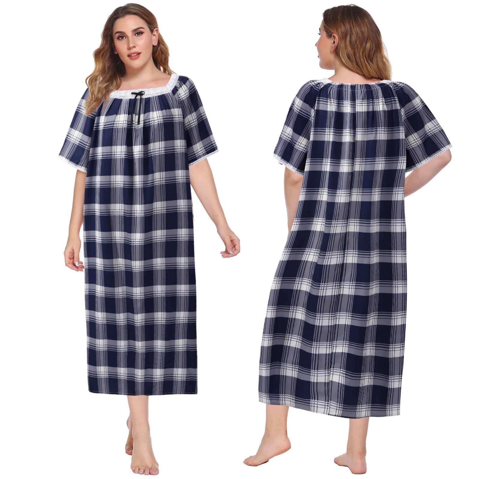 Nightgowns for Women Plus Size Short Sleeve Night Gowns Ladies Summer ...