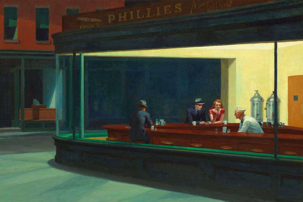 Nighthawks Diner Edward Hopper Poster 1942 Phillies Diner Late Night ...