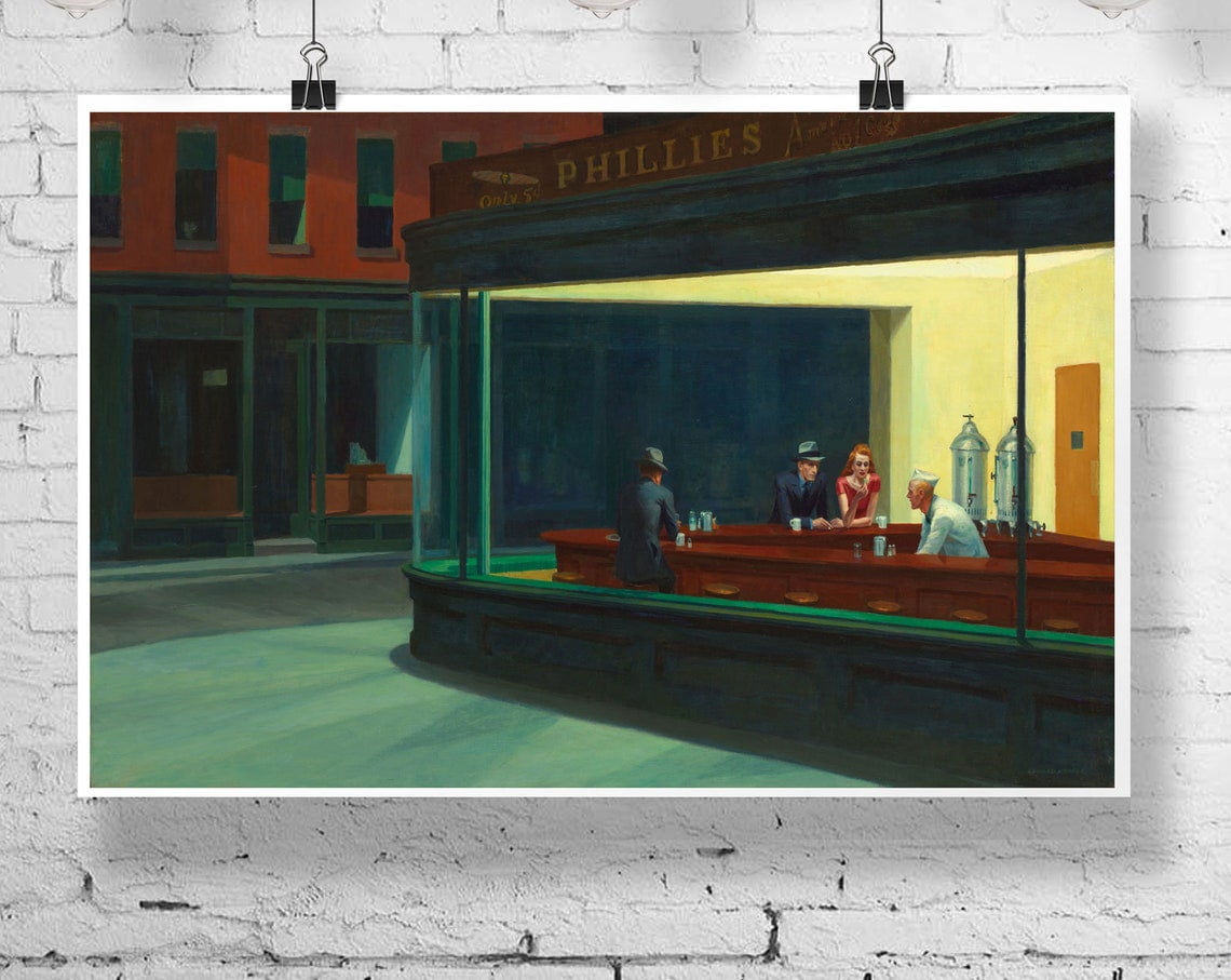 Nighthawks By Edward Hopper 1942 American Art Diner Painting Bring The Nighthawks Diner Home ...