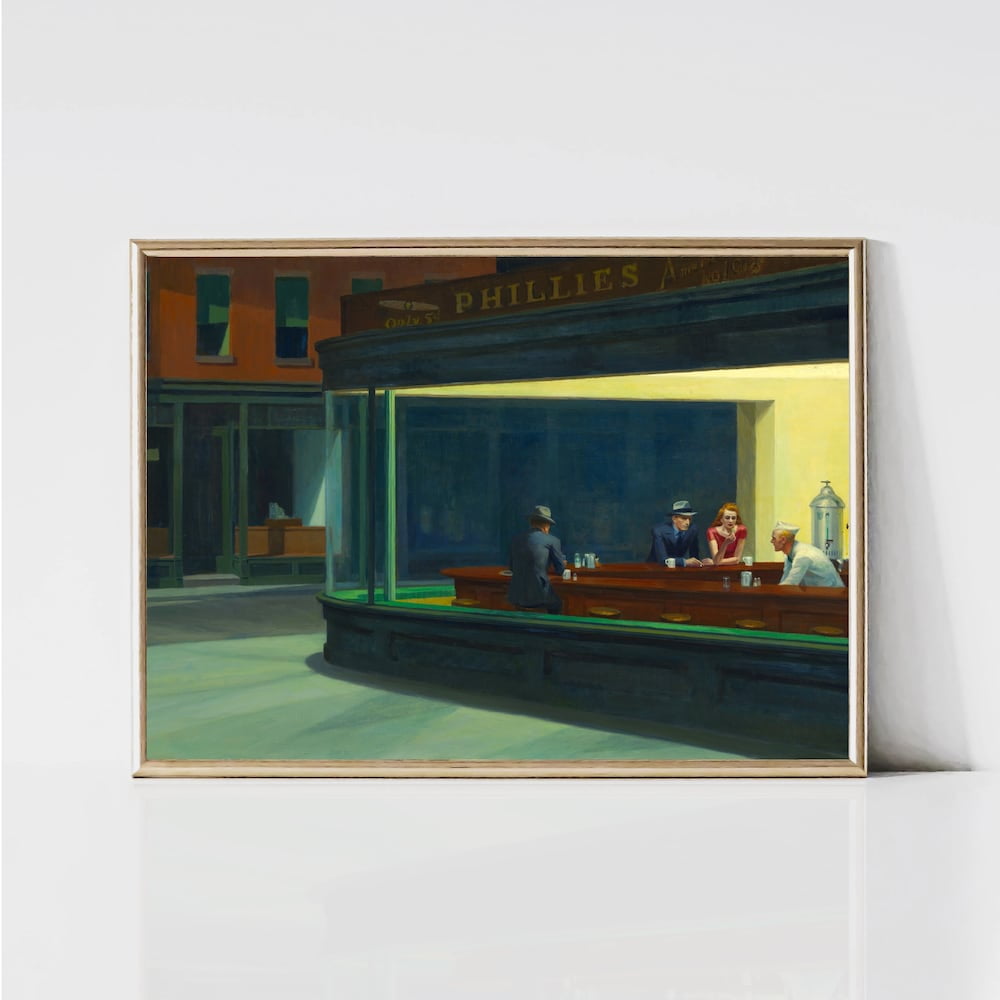 Nighthawks By Edward Hopper, Modern American Realism Painting, City ...