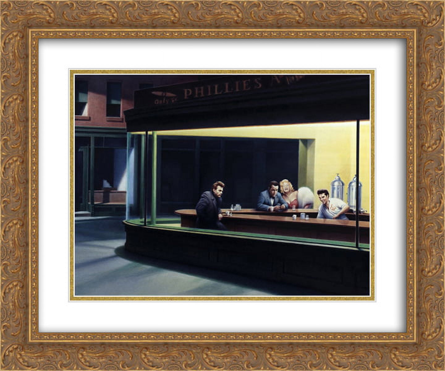 Nighthawks: James Dean, Marilyn Monroe, Elvis Presley 2x Matted 16x13 ...