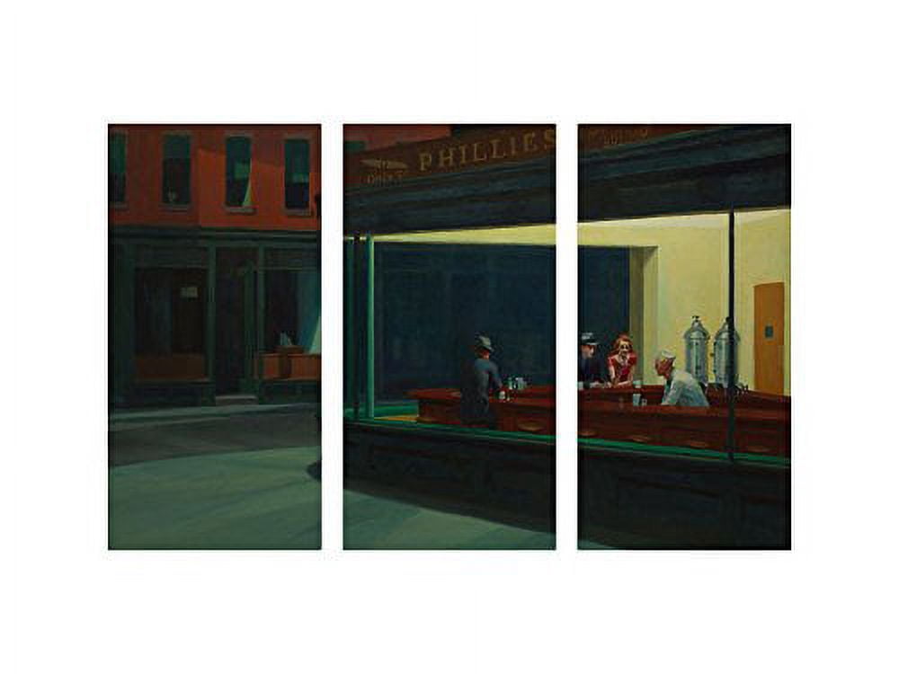 "Nighthawks by Edward Hopper" Gallery Wrapped Triptych Canvas Wall Art ...