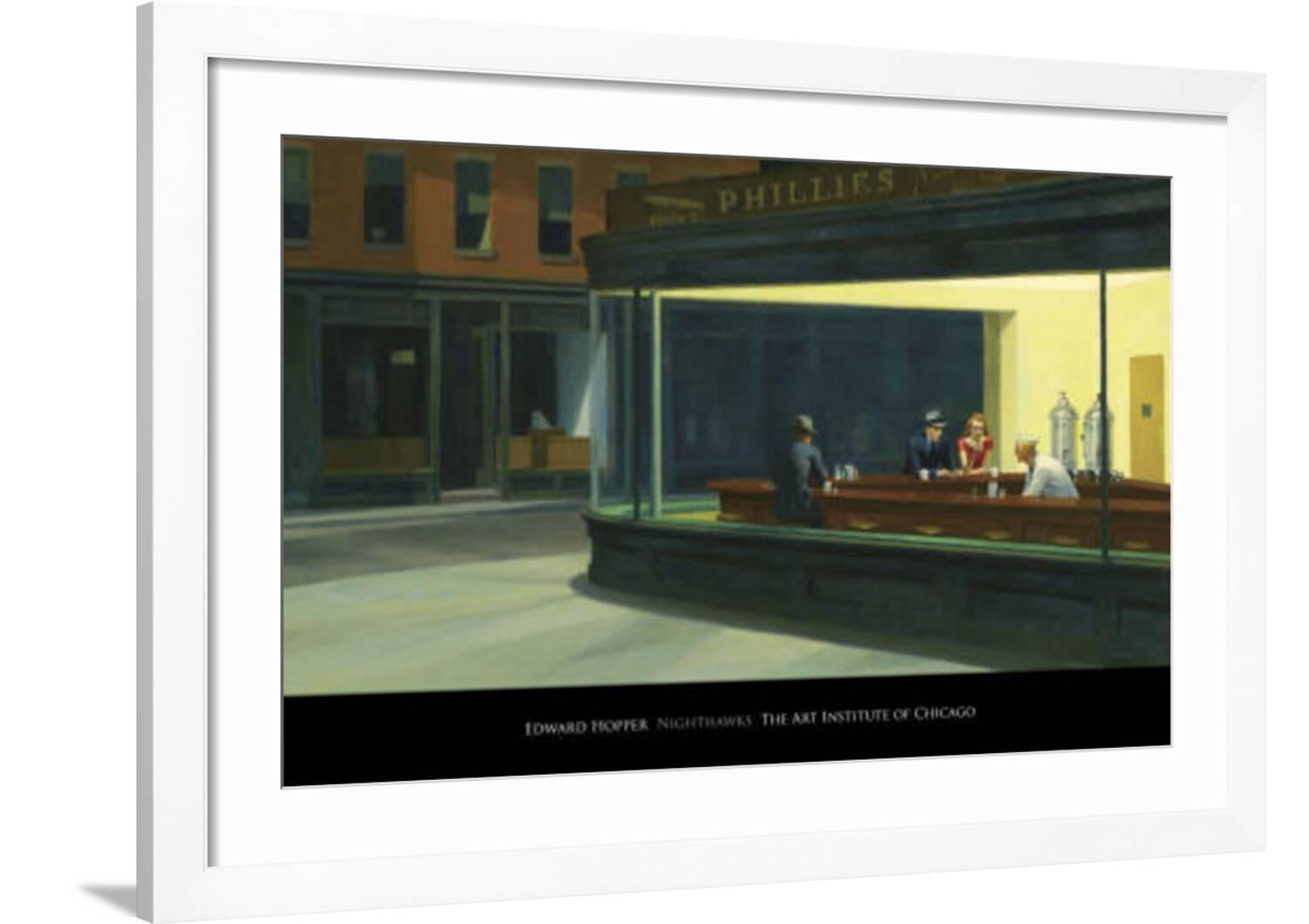 Nighthawks, c.1942 Framed Art Print by Edward Hopper, 34" x 22", Sold ...