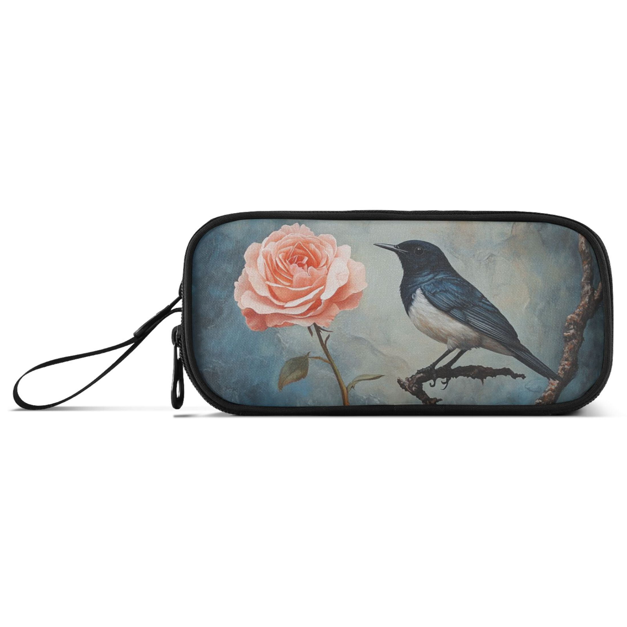 Nightingale and Rose Pencil Case Stationary Holder Pen Bag Pencil Pouch ...