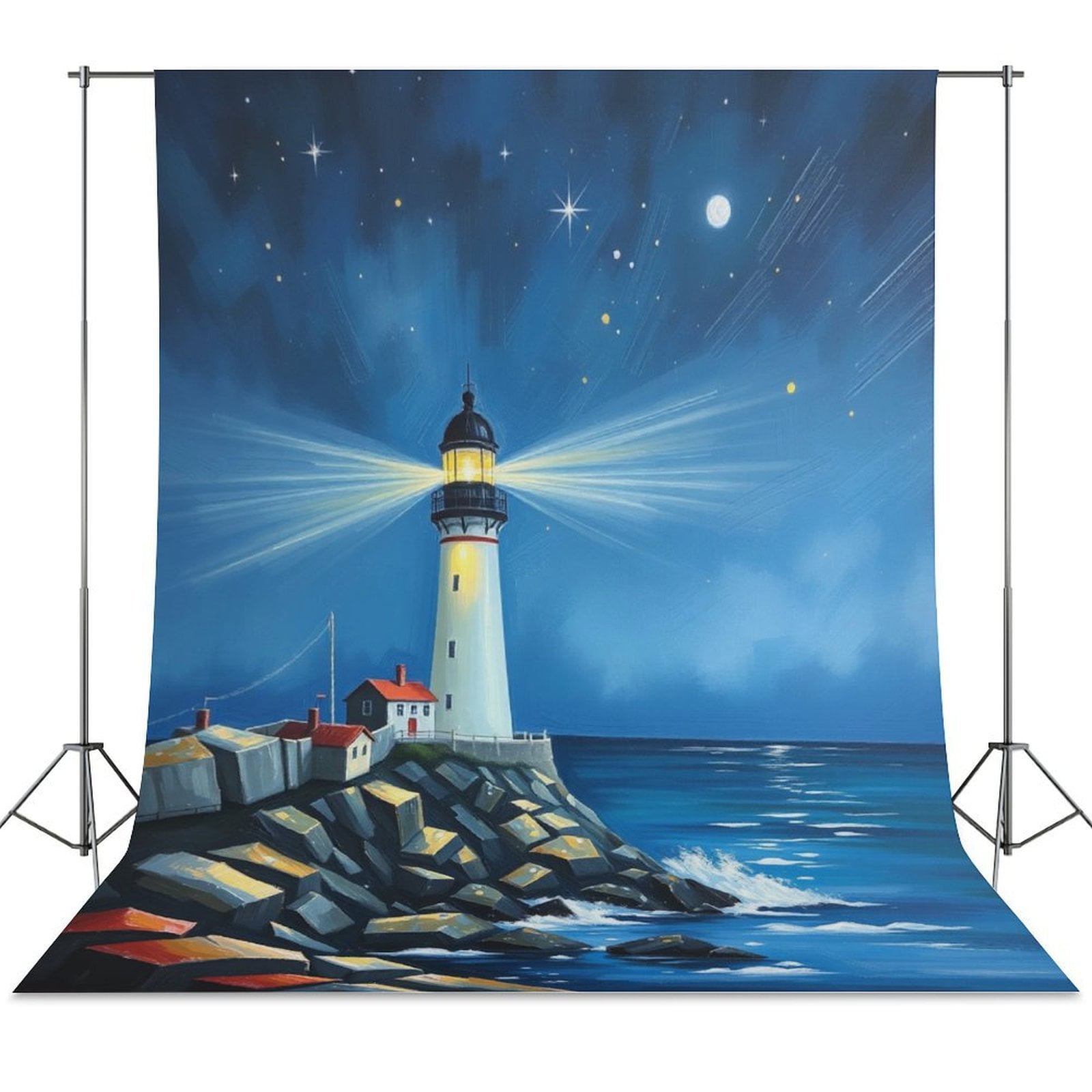 Nightlight Coastal Beacon Party Backdrop Birthday Decoration ...