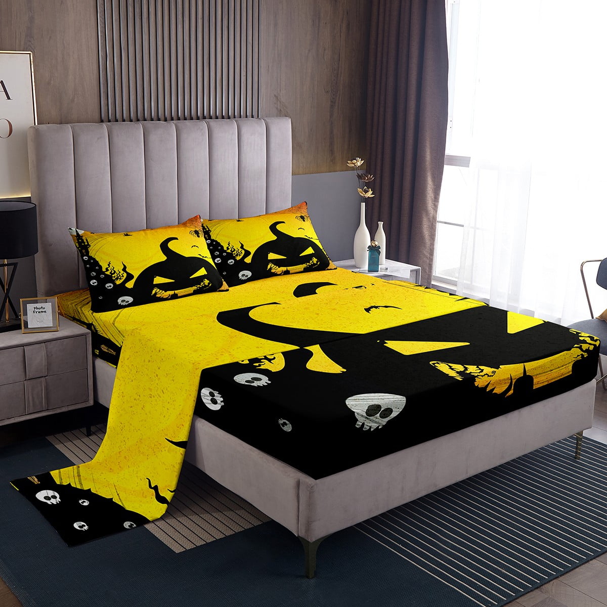 Nightmare Bed Sheets Set King, Halloween Night Sheet Set For Boys Men ...