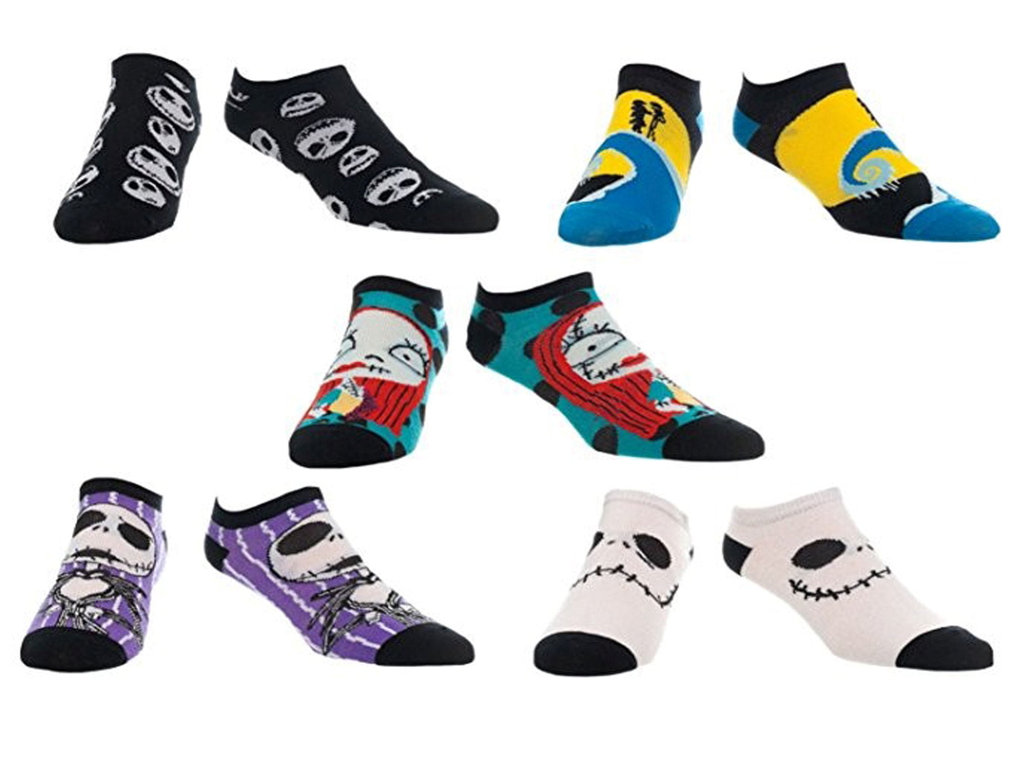 Nightmare Before Christmas Adult No Show Ankle Socks (sock size: 9-11 ...