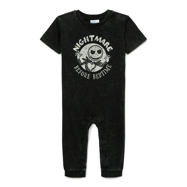 Nightmare Before Christmas Baby Boy Graphic Mineral Washed Romper ...