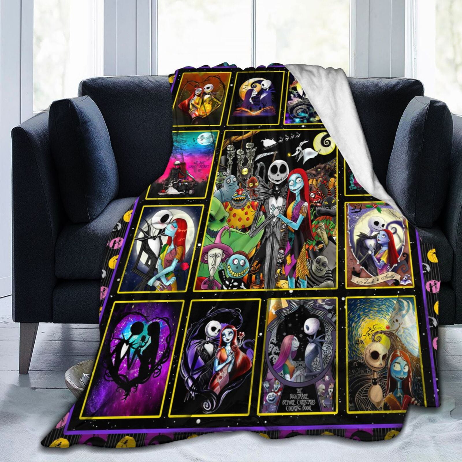 Nightmare Before Christmas Blanket Stuff Jack And Sally Blankets Bedding Jack Skellington Gifts ...