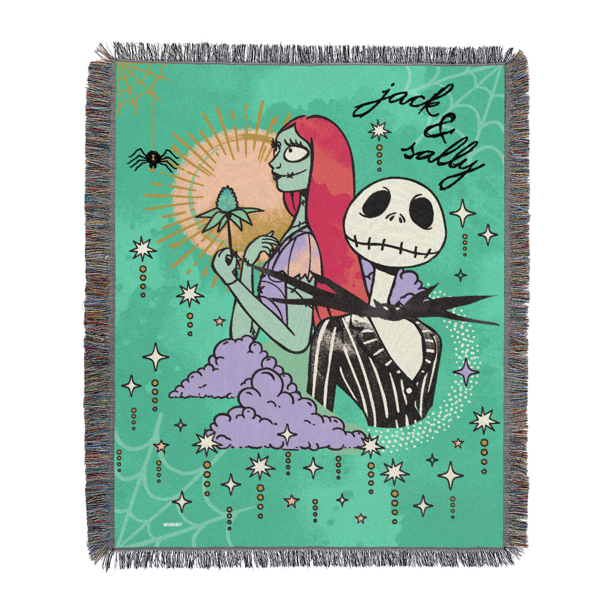 Nightmare Before Christmas Cosmic Couple Woven Tapestry Throw Blanket ...