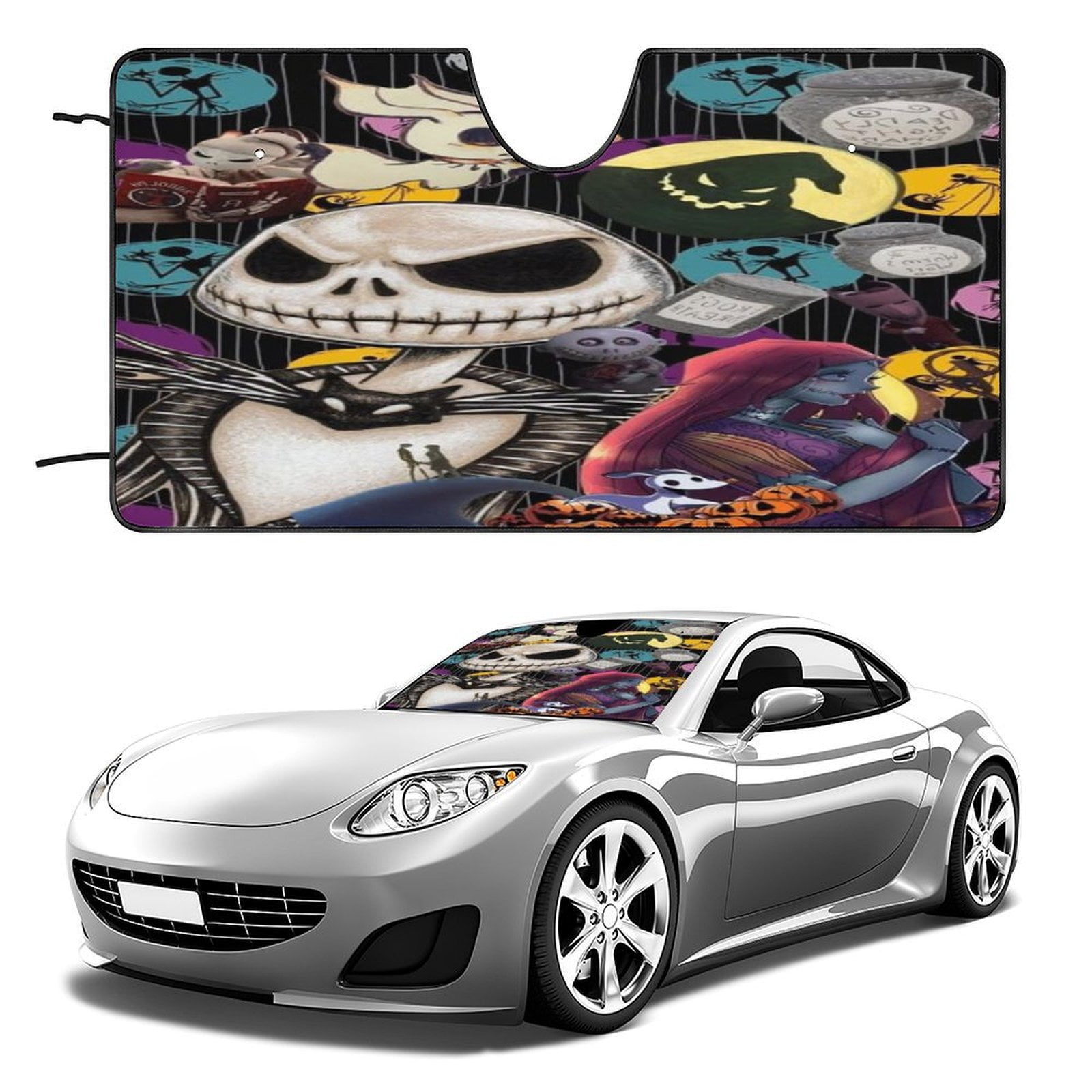 Nightmare Before Christmas Foldable Car Windshield Sun Shades Universal ...