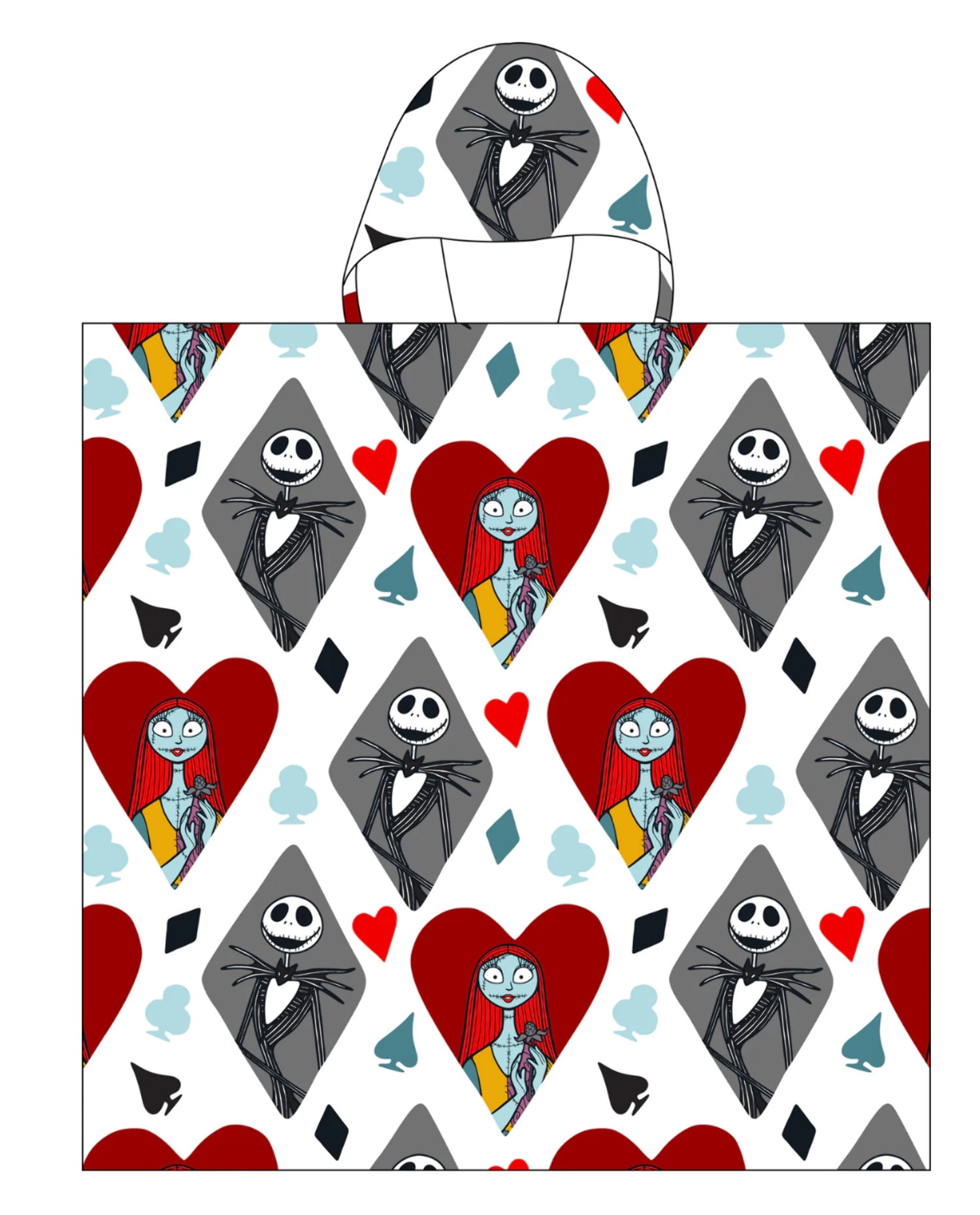 Nightmare Before Christmas - Hooded Poncho Kids Towel "Pair of Aces ...