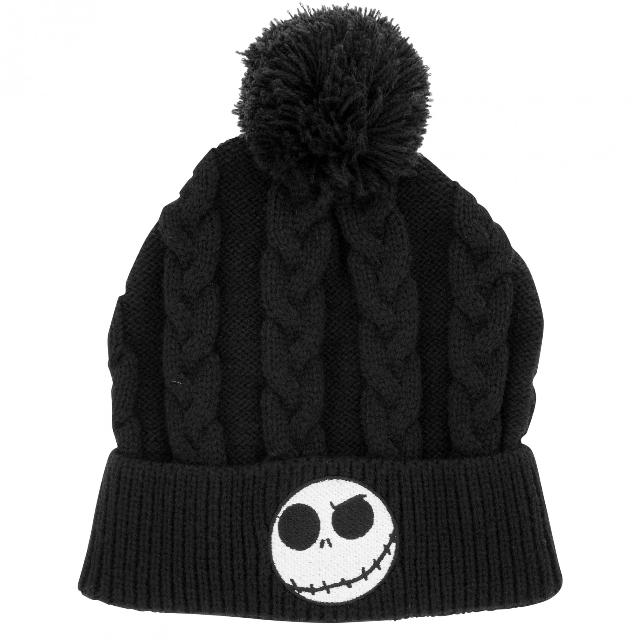 Nightmare Before Christmas Jack Skellington Cuff Pom Beanie - Walmart.com