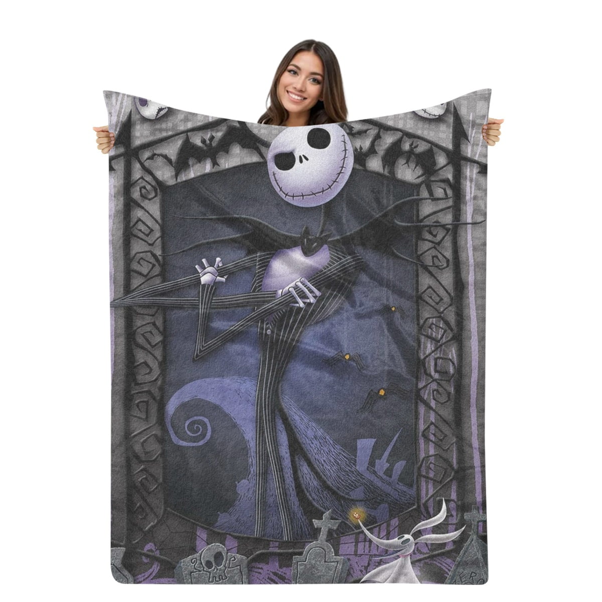 Nightmare Before Christmas Jack Throw Blanket Cartoon Flannel Bedspread ...