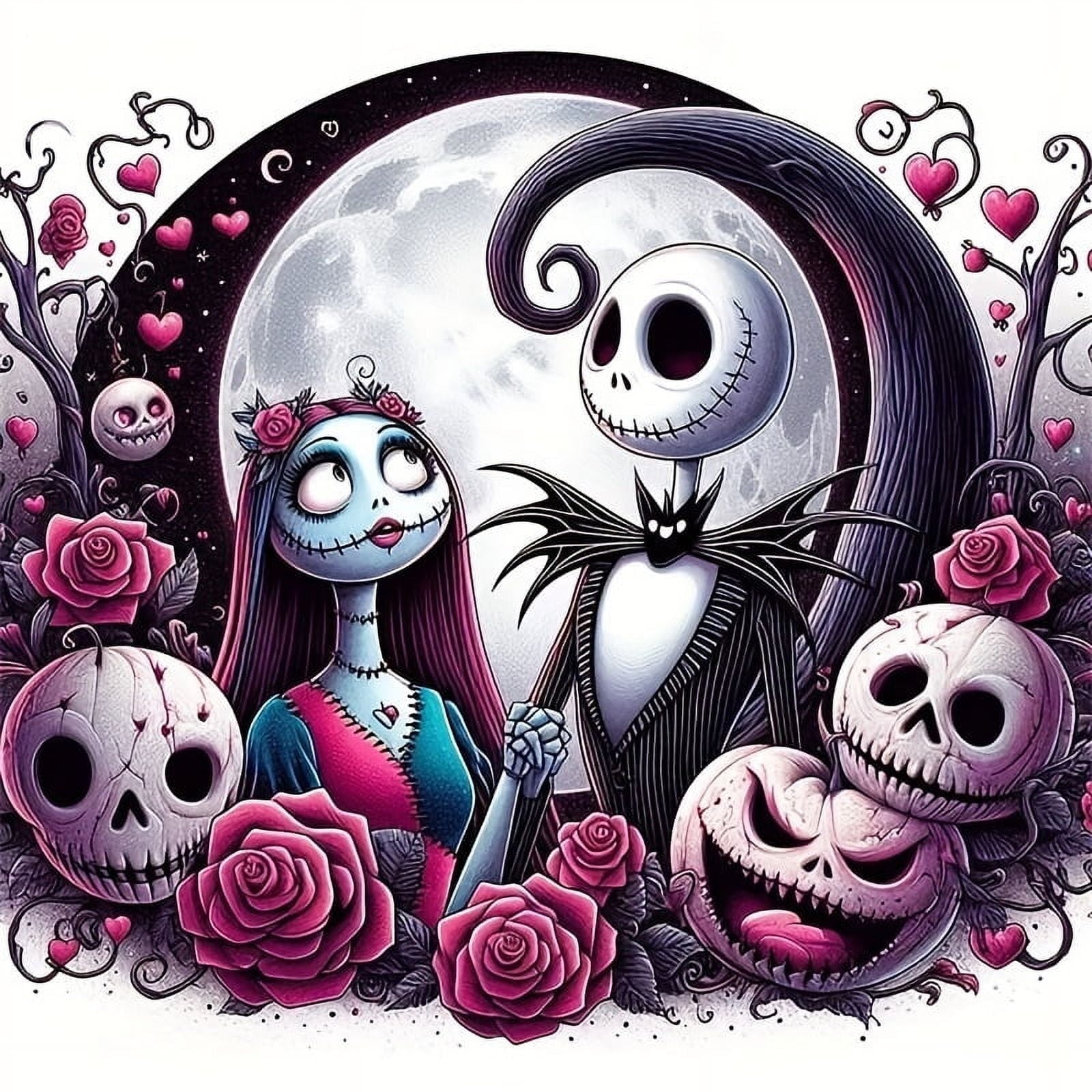 Nightmare Before Christmas Jack and Sally Diamond Painting Kit, Anime ...