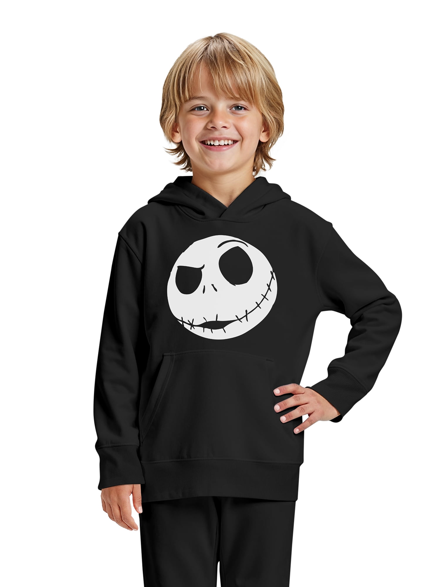 Nightmare Before Christmas Kids Graphic Fleece Hoodie with Long Sleeves ...