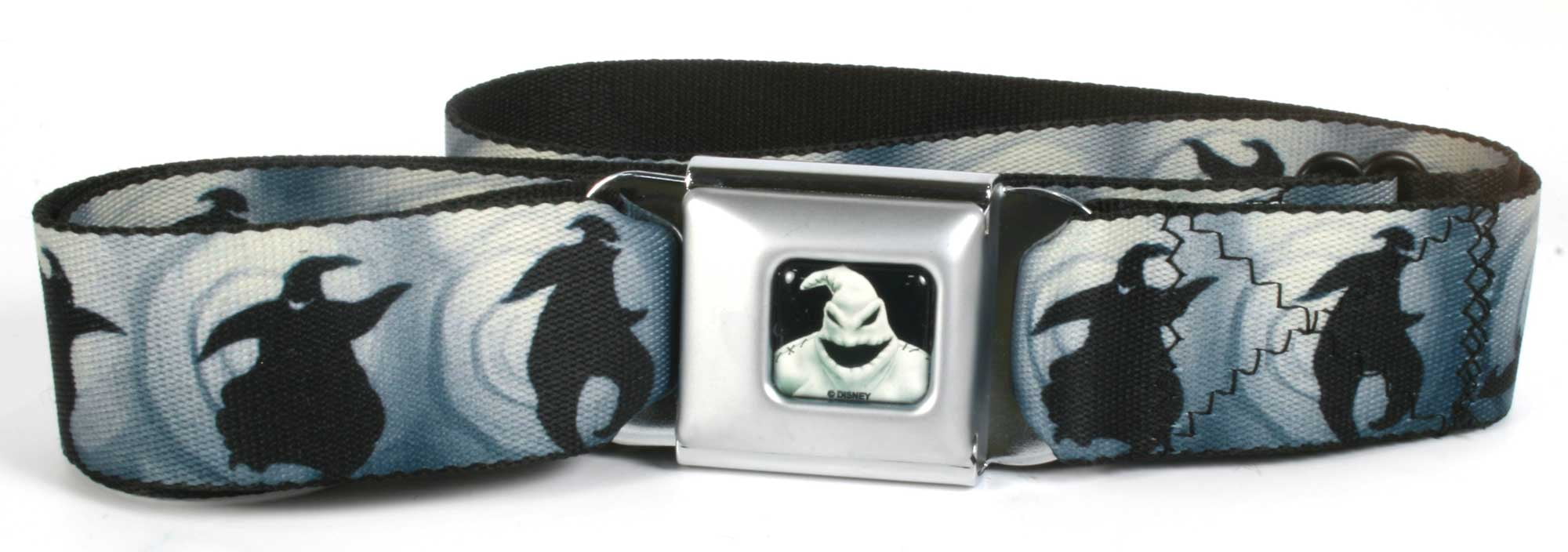 Disney Belt, Seatbelt Buckle Belt, Oogie Boogie Silhouette Poses Gray ...
