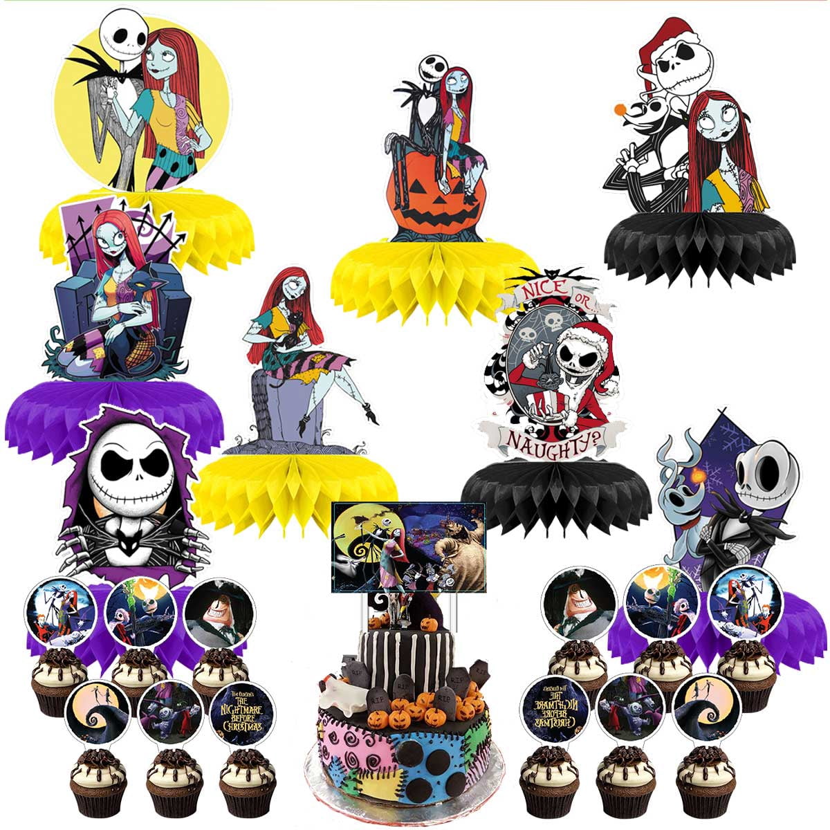 Nightmare Before Christmas Party Decorations Centerpieces Cake Toppers ...