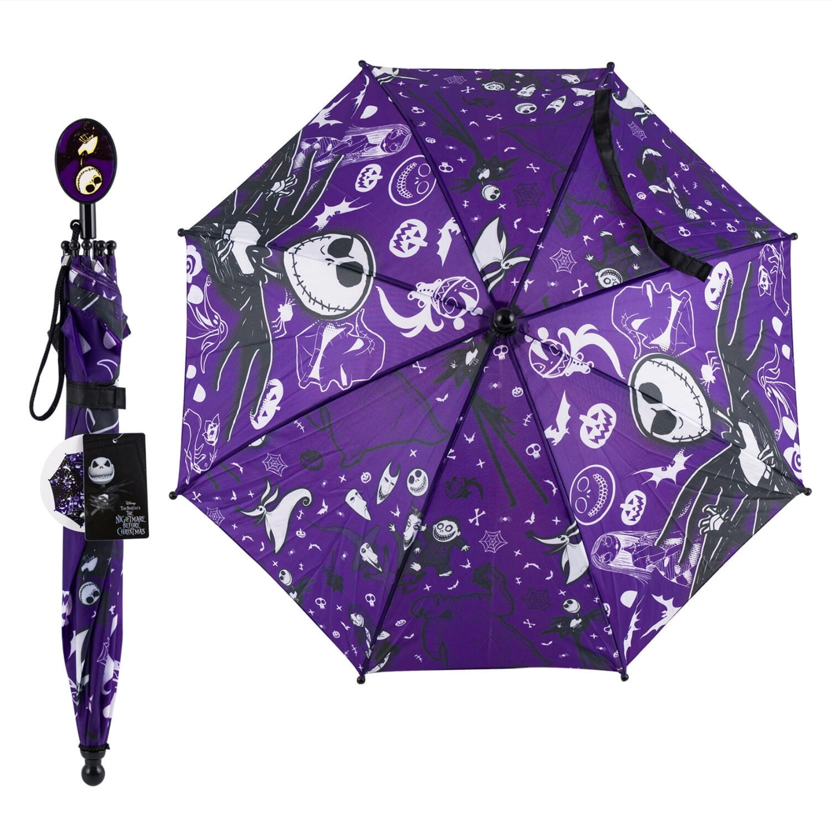 Nightmare Before Christmas Purple Kids Stick Umbrella with Clamshell ...