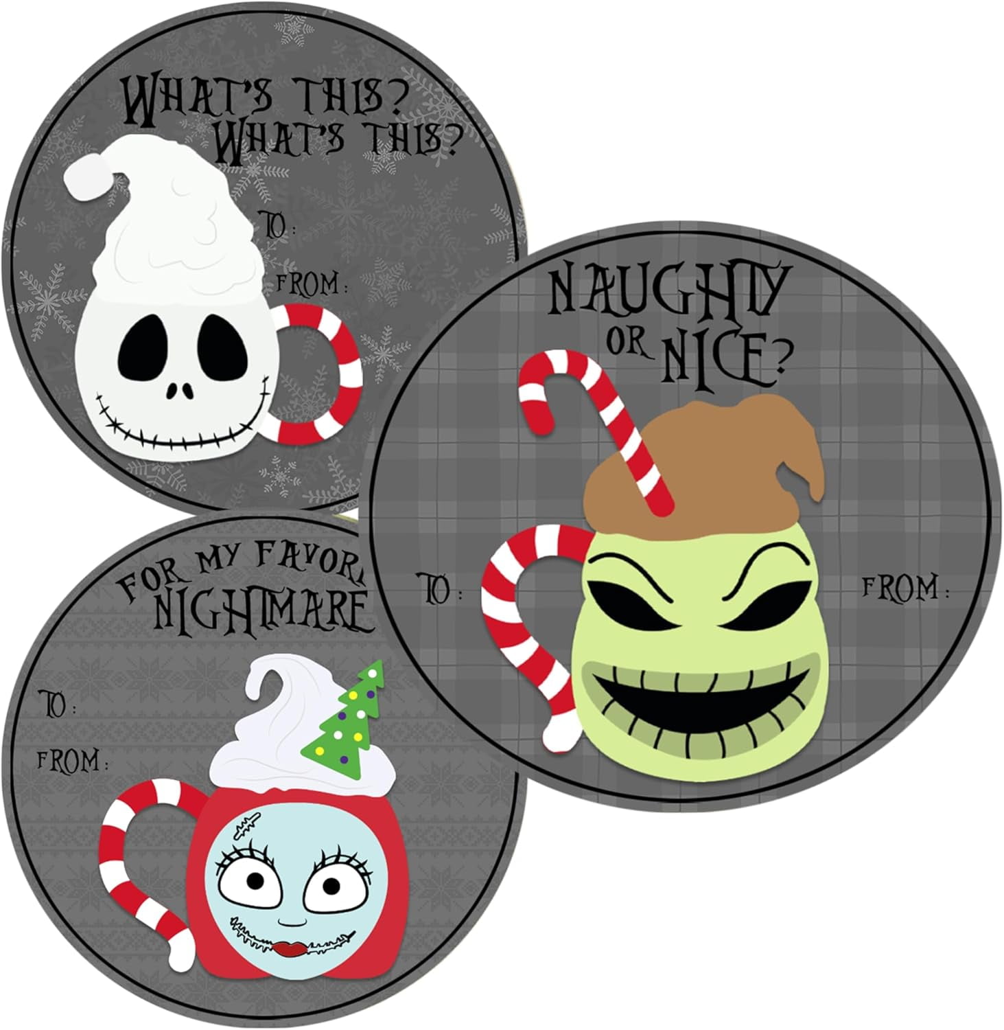 Nightmare Before Christmas Themed Gift Tag Stickers for Presents Pull ...