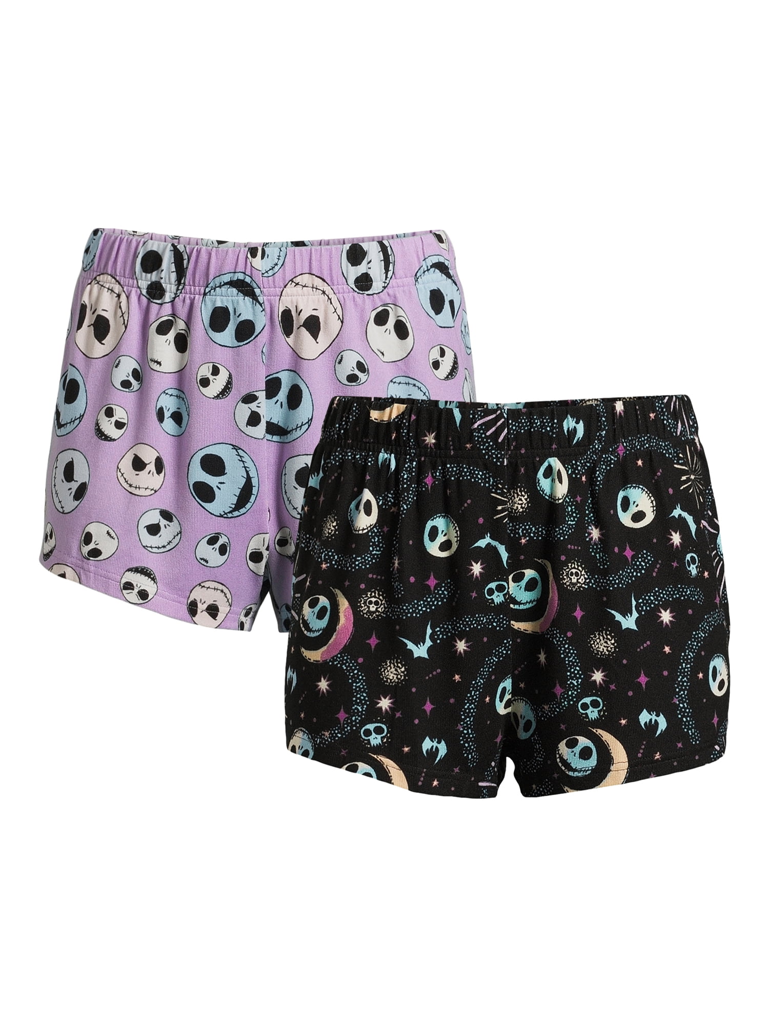 Nightmare Before Christmas Women's Print Sleep Shorts, 2-Pack, Sizes XS ...