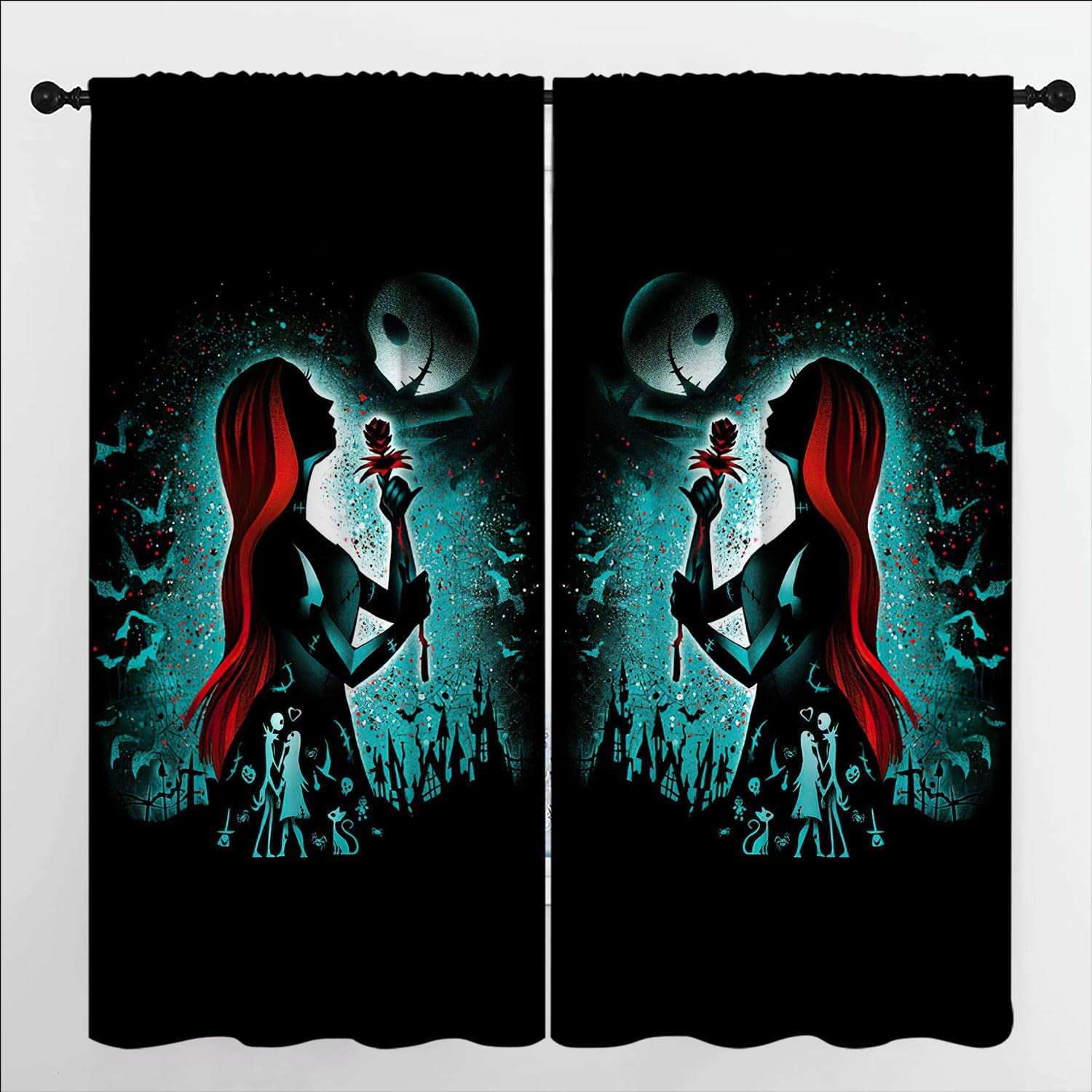 Nightmare Christmas Curtains for Kids Girls Boys Bedroom Decor Jack and ...