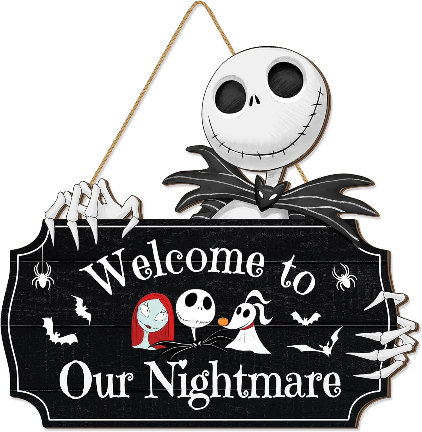 Nightmare Before Christmas Jack Skellington Halloween Welcome Door Sign ...