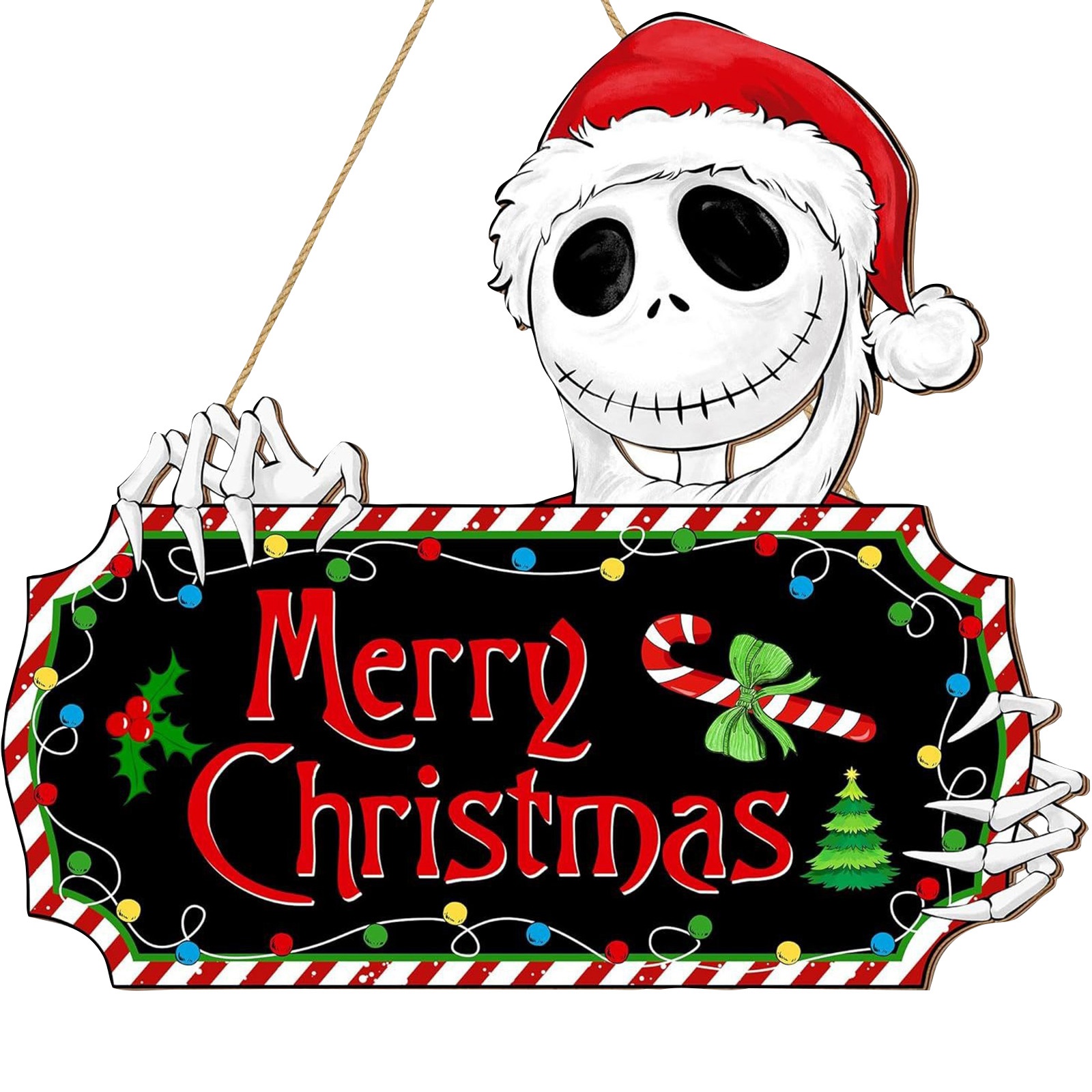 Nightmare Before Christmas Jack Skellington Merry Christmas Door Sign ...