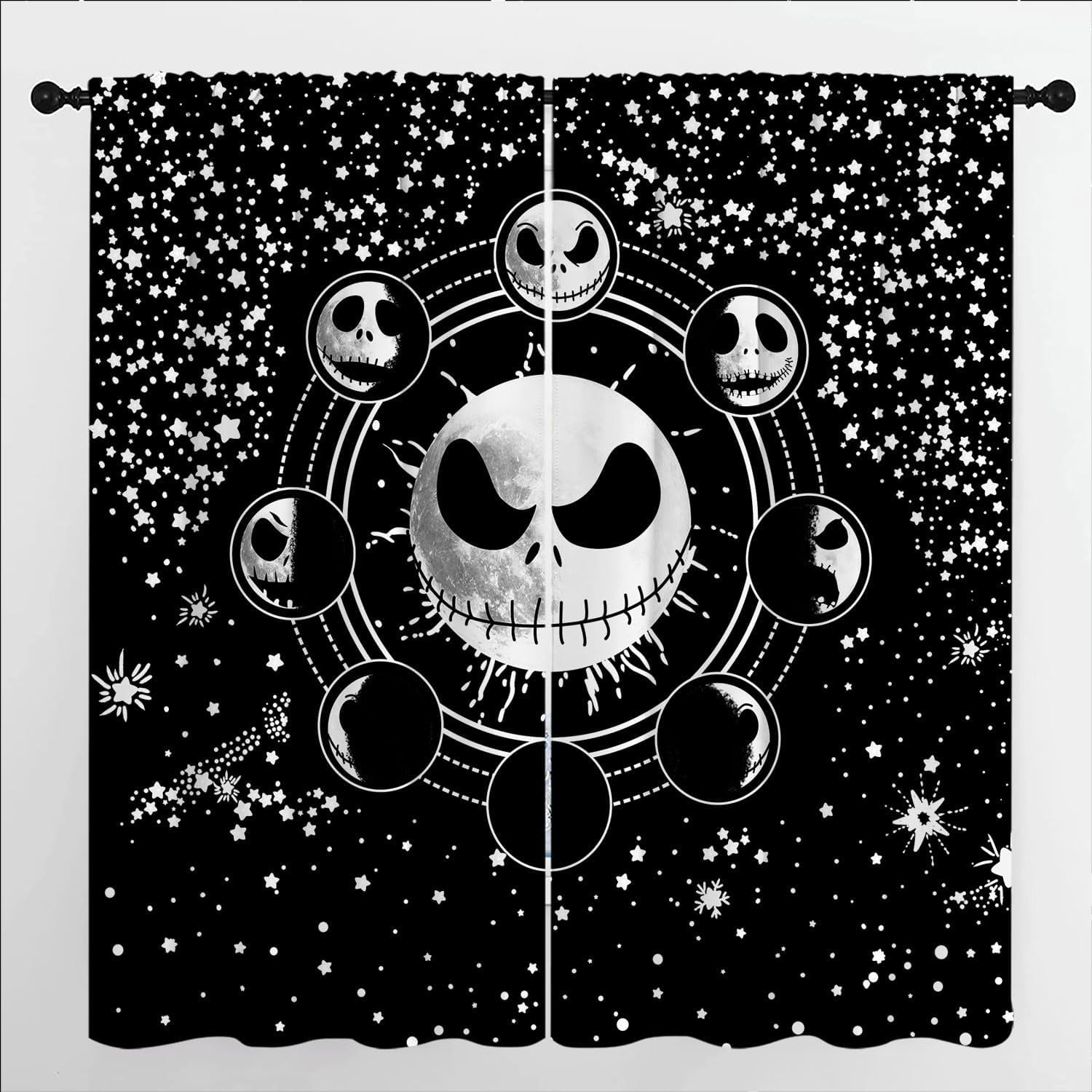 Nightmare Christmas Window Curtains for Kids Bedroom Jack and Sally ...