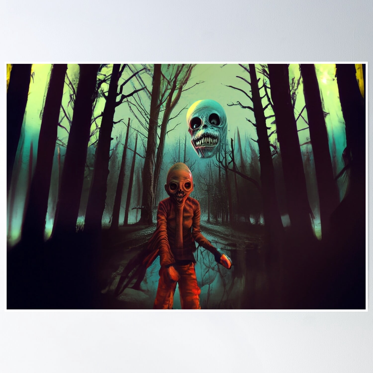 Nightmare Creatures In A Haunted Forest Poster Wall Art, Modern Wall ...