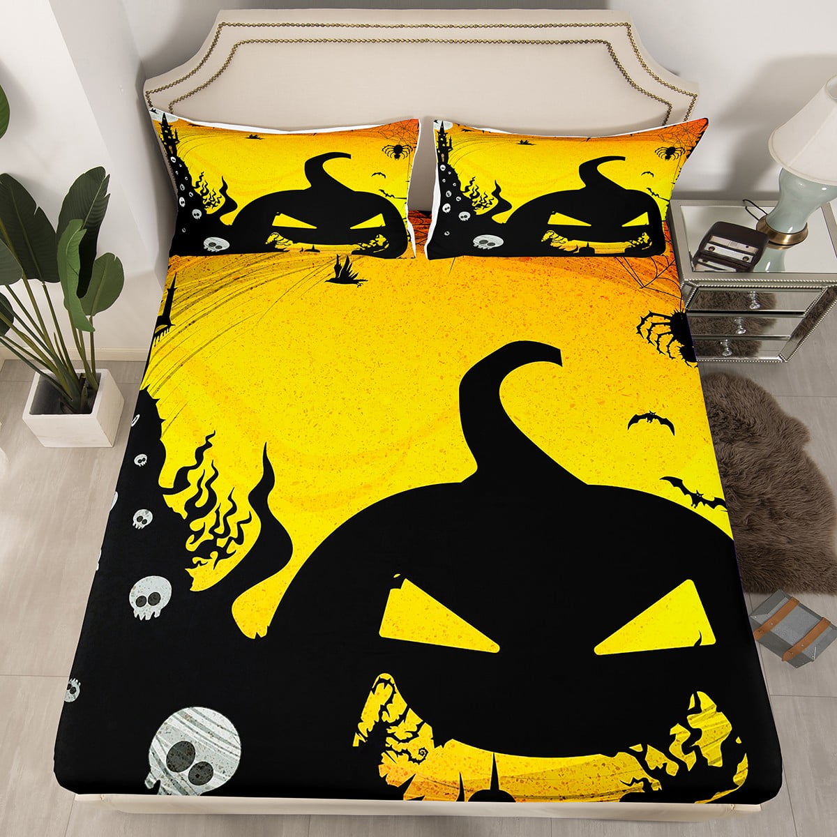 Nightmare Fitted Sheet Full, Halloween Night Bed Sheets For Boys Men ...