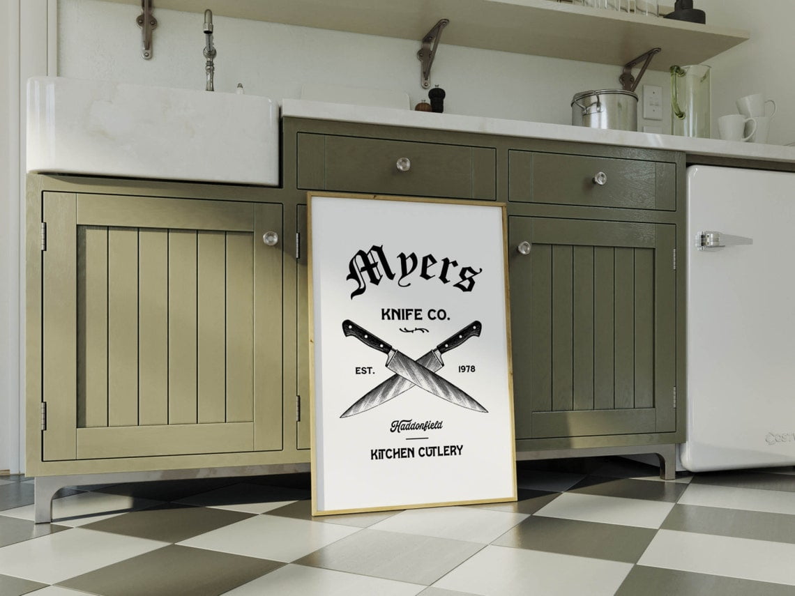 Nightmare Kitchen Wall Art Horror Movie Poster Myers Knife Print ...