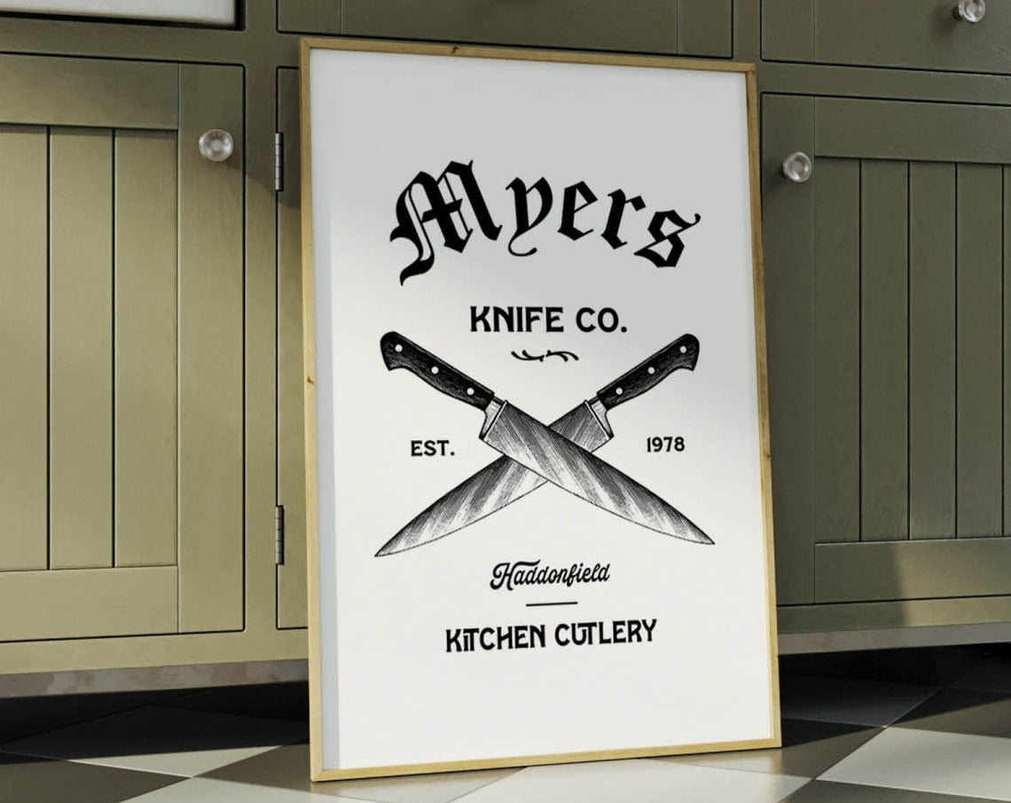 Nightmare Kitchen Wall Art Horror Movie Poster Myers Knife Print ...