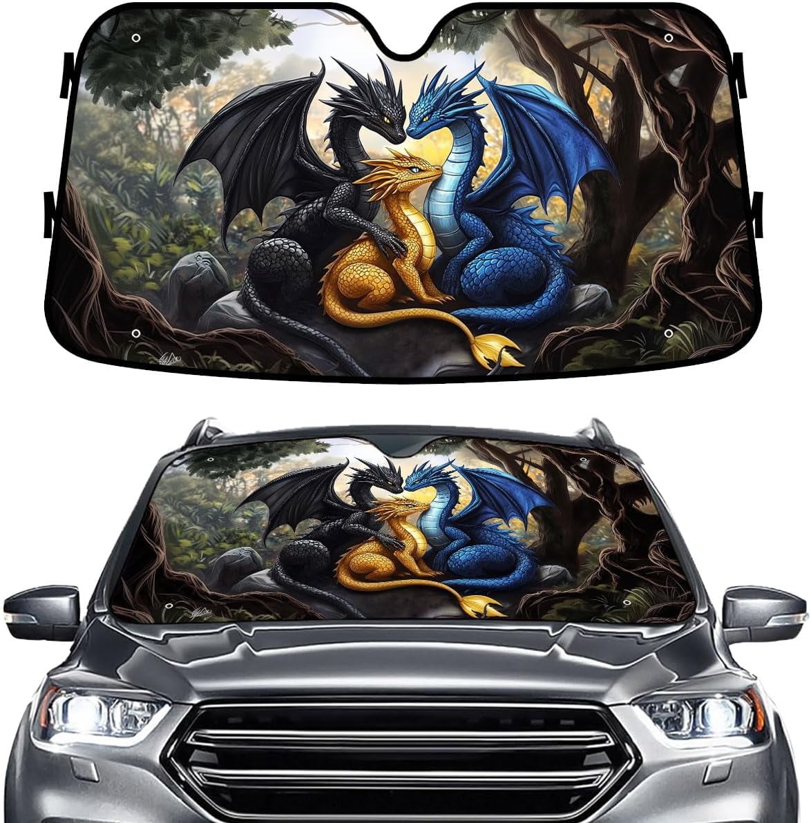 Car Sunshade Film Heat Insulation Aluminum Film Reusable Suction Cup ...