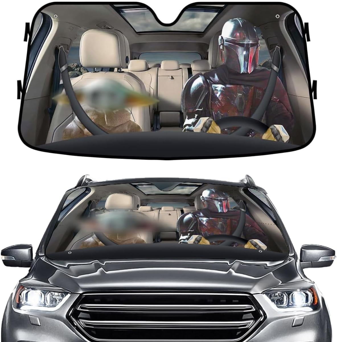 Car Sunshade Film Heat Insulation Aluminum Film Reusable Suction Cup ...