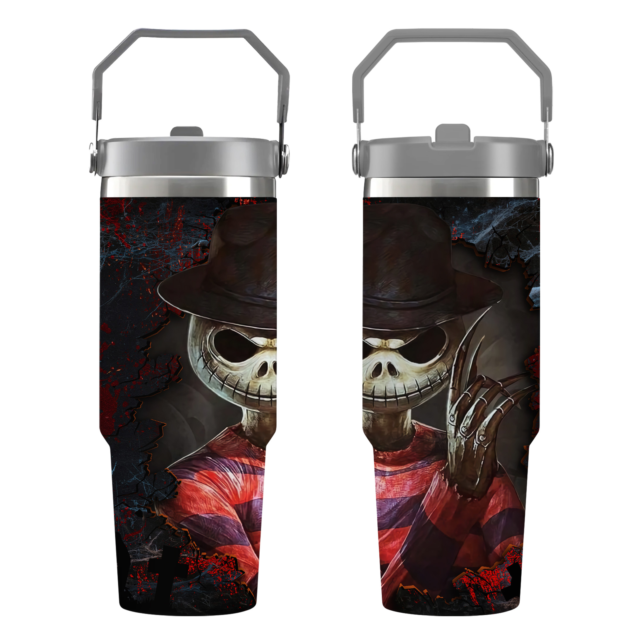 Nightmare Tumbler 40oz with Handle Before Christmas, Jack Tumbler Sally ...