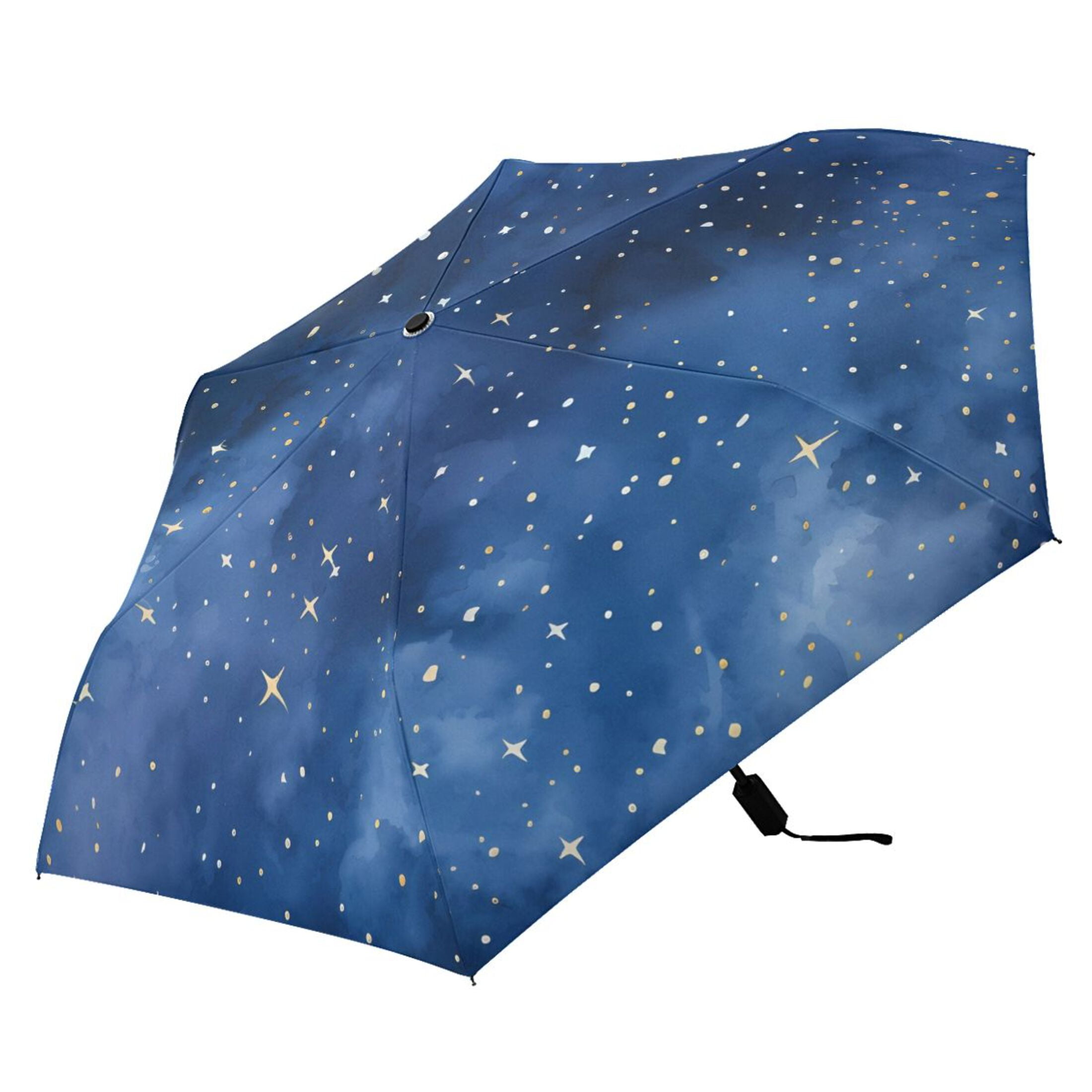 Nights with Stars Compact Folding Umbrella for Rain Windproof Travel ...
