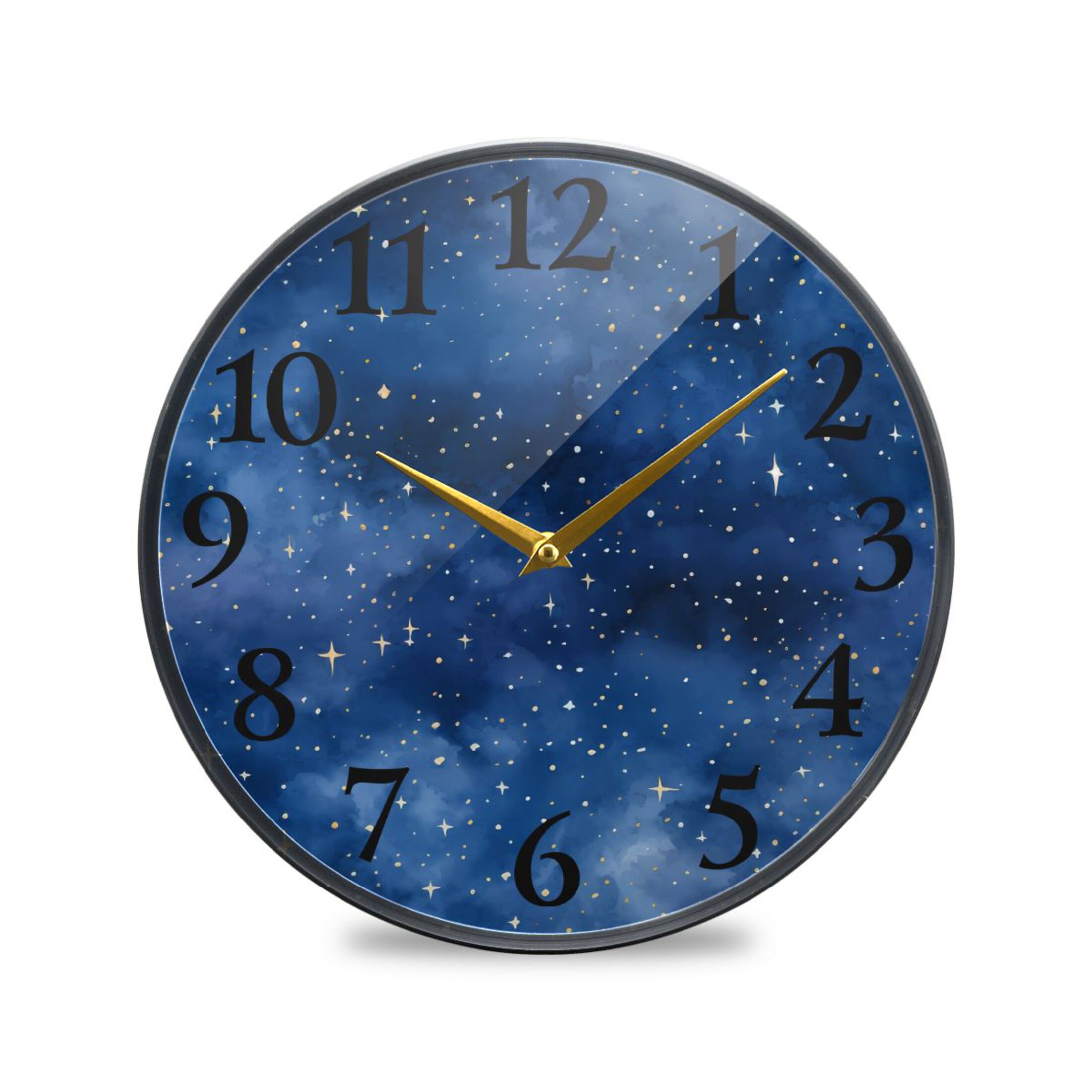 Nights with Stars Wall Clocks Battery Operated 9.5 Inch Round Clock ...