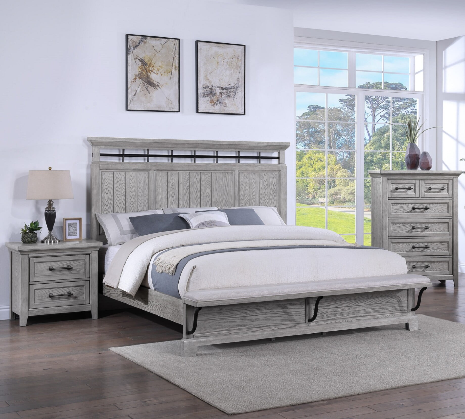 Nightstand with 2 Drawers,Contemporary Night Stand for Bedroom with ...