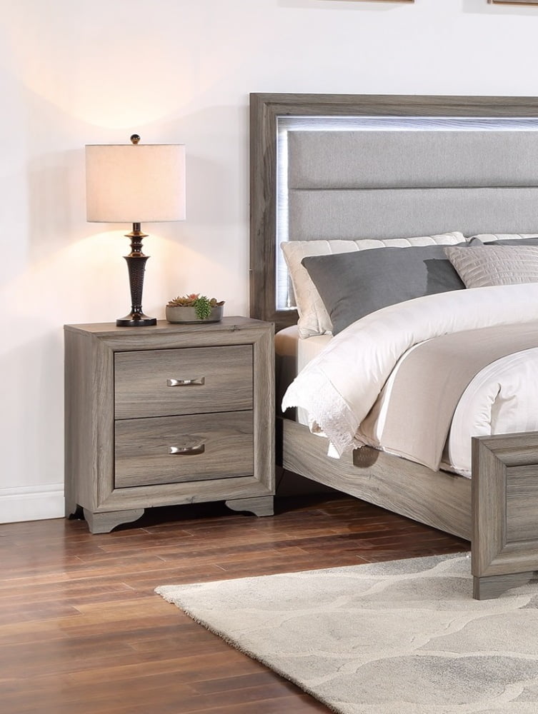 Nightstand with 2 Storage Drawers,Small Bed Side Furniture End Table ...