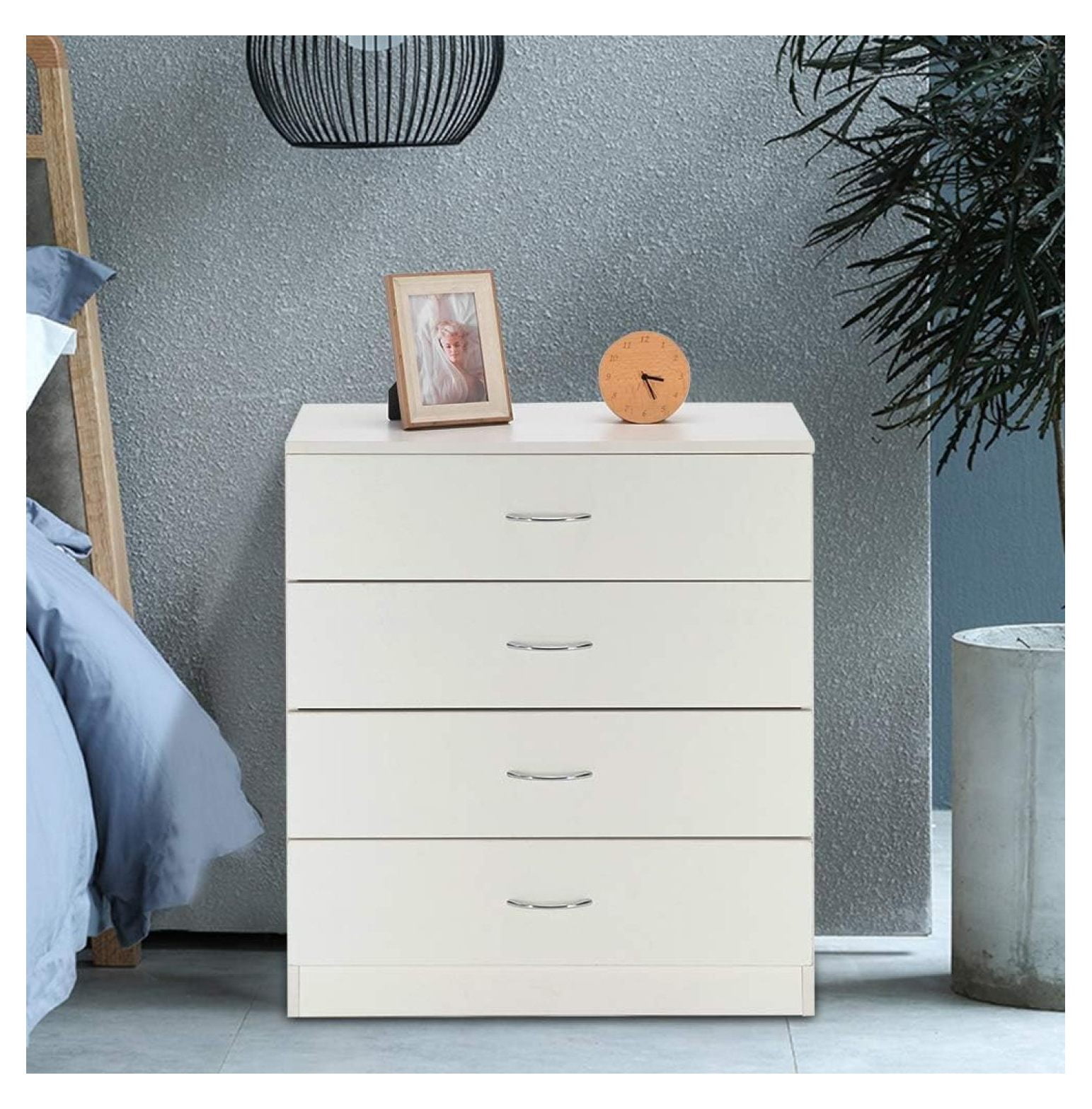 Nightstand with 4 Drawers, Small Chests of Drawers Modern Nightstand ...