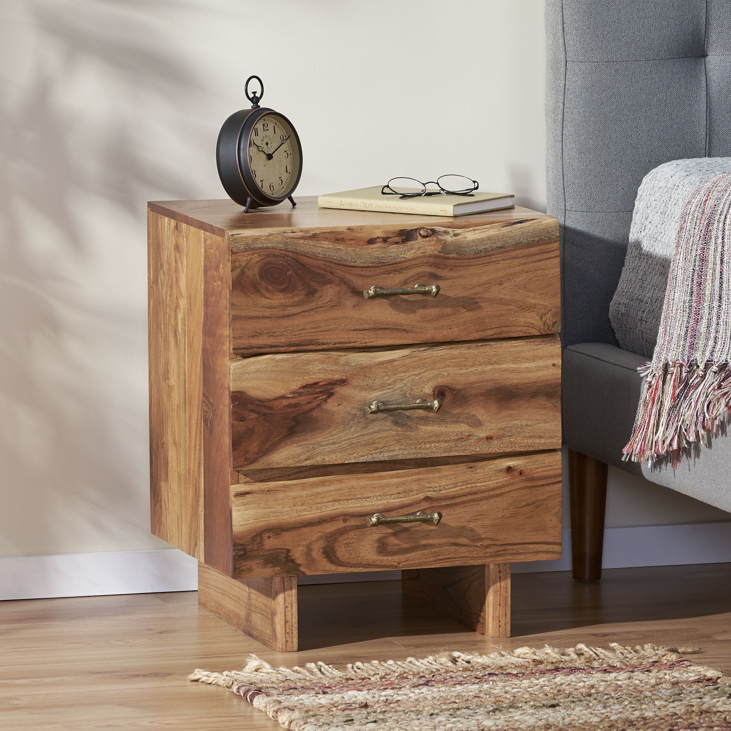 Nightstand,Acacia wood is perfect as a solid, heavy frame that resists ...